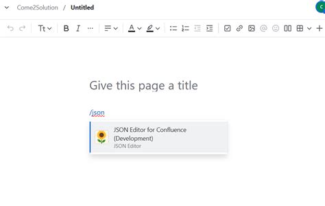 Json Editor For Confluence Come2solution