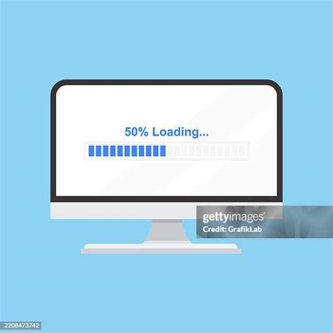 Computer Screen Displaying Loading Bar 50 Percent High Res Vector Graphic Getty Images