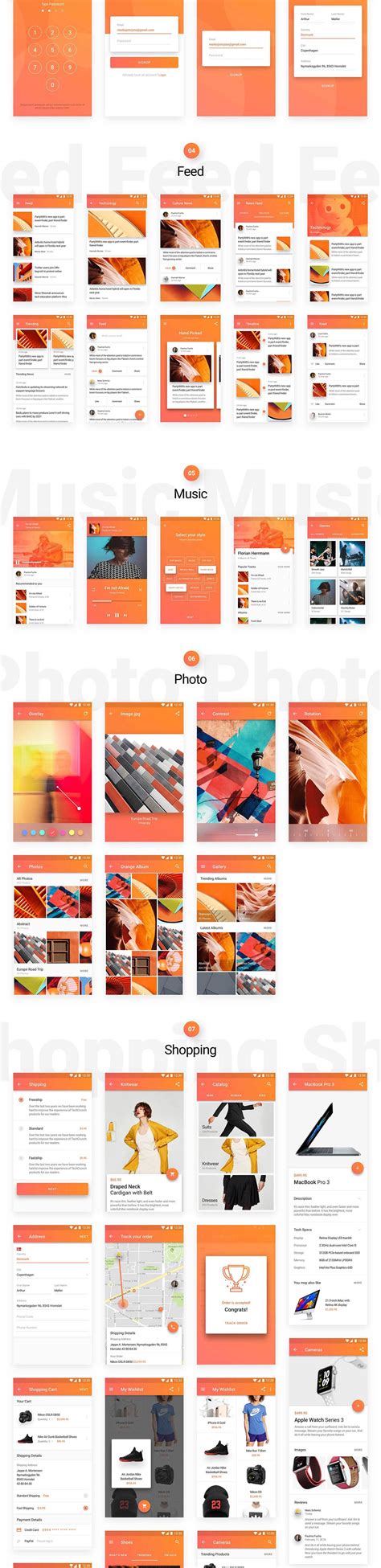 全套多场景类app Ui设计 Ui教程 Uirush素材库 Net