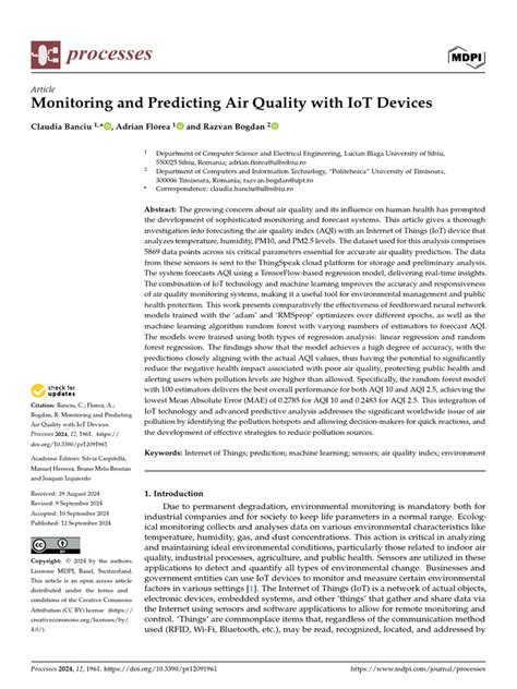 Monitoring And Predicting Air Pdf Internet Of Things Air Pollution