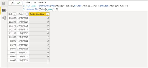solved dax column measure 1 for max date else 0 microsoft fabric