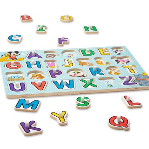 Disney Classics Wooden Alphabet Peg Puzzle 26 Pieces 26 Piece
