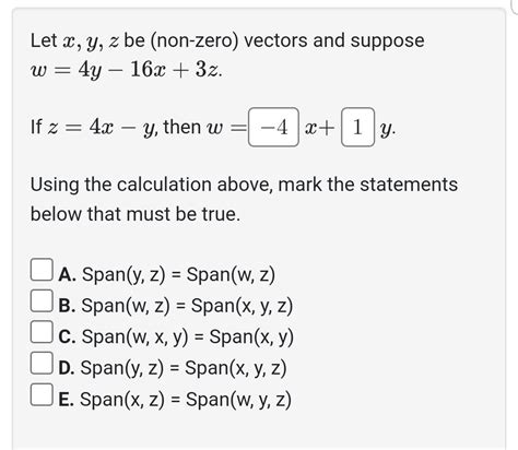 Solved Let X Y Z Be Non Zero Vectors And Suppose