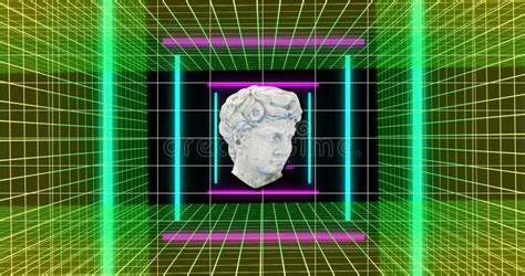 Animation Of Interference Over Shapes Moving And Sculpture On Black