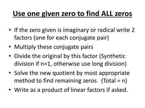 PPT 2 5B Relationship Of N All Zeros Real Zeros X Intercepts PowerPoint Presentation ID