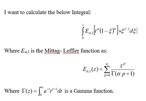 How Can I Calculate Integral Of Mittag Leffler Function Researchgate