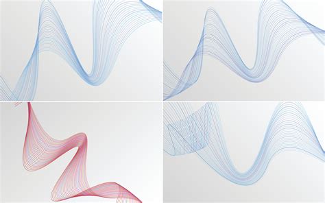 Add A Modern Flair To Your Project With This Set Of 4 Vector Wave