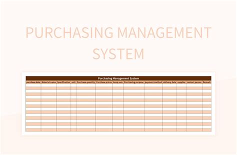 Purchasing Management System Excel Template And Google Sheets File For Free Download Slidesdocs