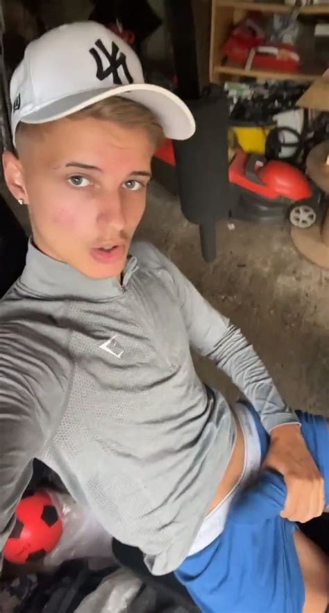Sexy Blond Teen Shows Boner In His Calvin Klein Boxer