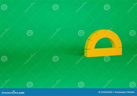 Orange Protractor Grid For Measuring Degrees Icon Isolated On Green Background Tilt Angle Meter