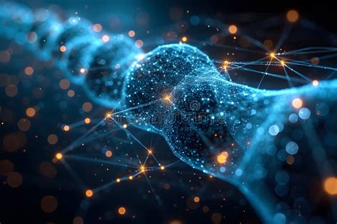 Futuristic Dna Strands With Digital Network Connections For Science And