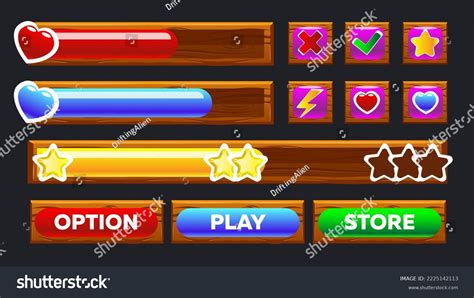 Game Ui Buttons Mobile Application Interface Stock Vector Royalty Free 2225142113 Shutterstock