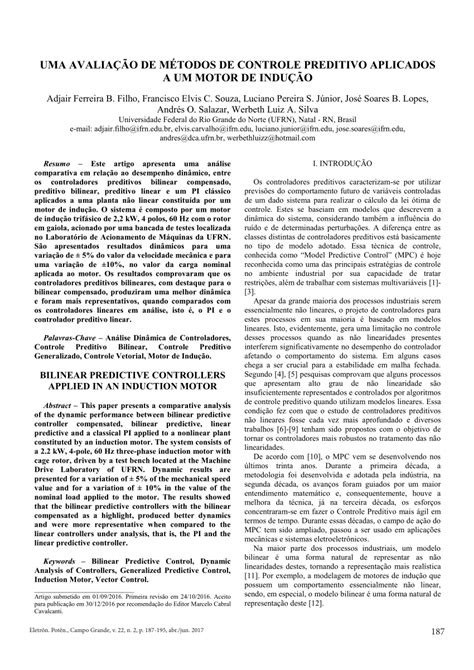 Pdf An Evaluation Of Predictive Control Methods Applied To An Induction Motor