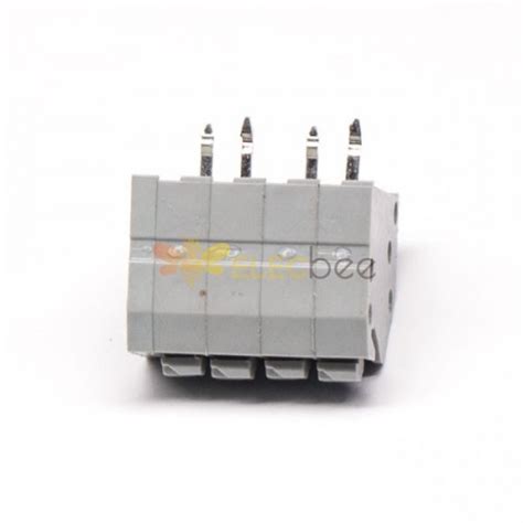 Pcb Spring Terminal Blocks 4pin 180 Degree Through Hole Cable Connector