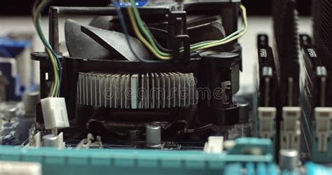Removing And Replacing Cpu Cooler On Modern Pc Computer Motherboard Installing And Removing