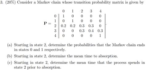 solved 20 consider a markov chain whose transition