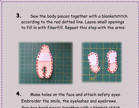 Diy Mini Felt Doll Sewing Pattern Tiny Dress Up Sewing Doll Template With Tutorial Mini Doll