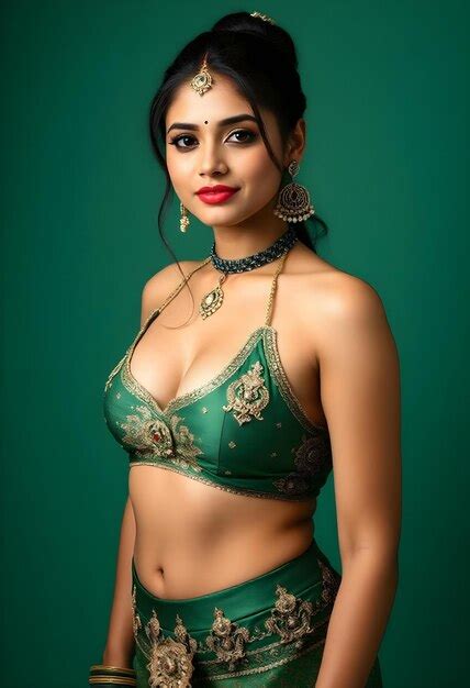 Beautiful And Sexy Gorgeous Indian Woman Wearing Traditional Dress