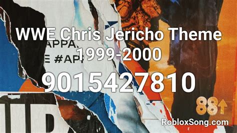 Wwe Chris Jericho Theme 1999 2000 Roblox Id Roblox Music Codes
