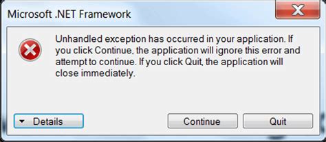 how to fix unhandled exception error in windows 10