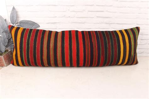Kilim Pillow Cover Handmade Kilim Cushion 16x48 Vintage Kilim Throw