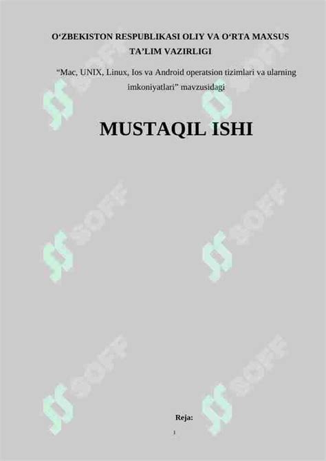 Mac UNIX Linux Ios Va Android Operatsion Tizimlari Va Ularning Imkoniyatlari