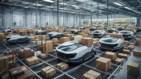 Premium Photo An Army Of Robots Efficiently Sorting Hundreds Of