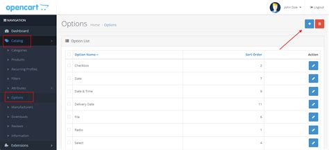 opencart product option with add to cart button