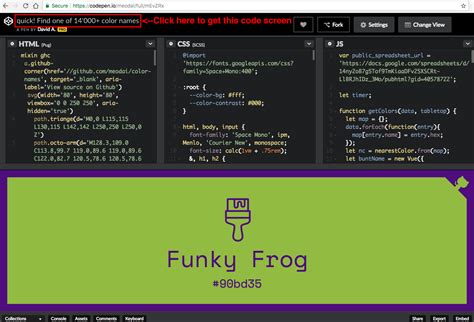 Color Names Just Type In A Hex Code Nicola Ginzler