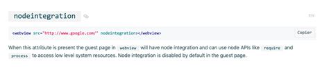 Documentation Request Nodeintegrations And Plugins Props Issue Electron