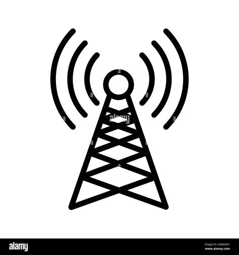 Broadcast Icon Linear Logo Mark Set Collection In Black And White For Web Stock Vector Image