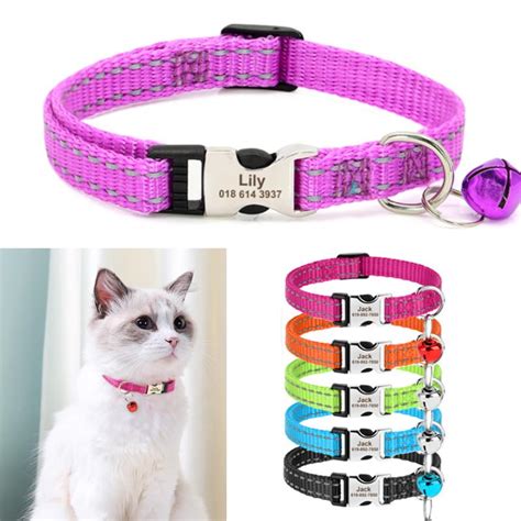 Buy Engraved Custom Cat Collar Reflective Kitten Puppy Collars With