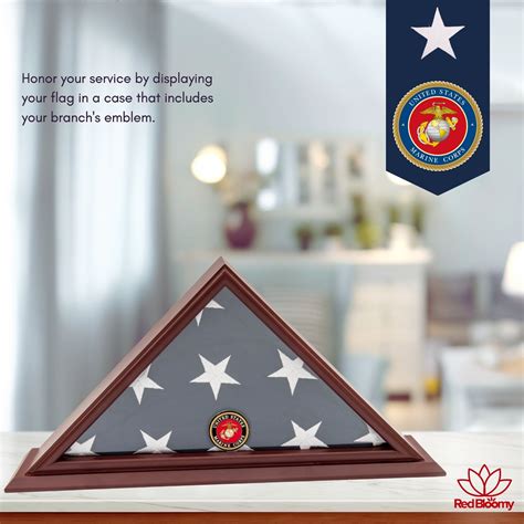 5x9 Marine Flag Display Case Small Base Burial Flag Case Veteran Flag T Veterans Day T
