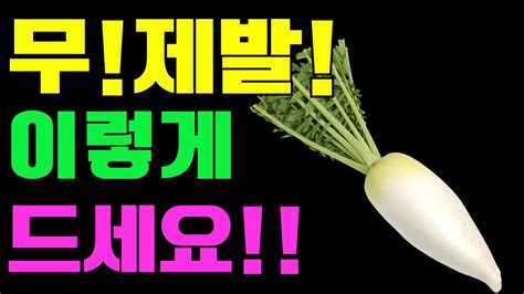 무 이렇게 먹어야 효과적입니다 Youtube