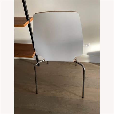 Ikea Modern Stackable White Dining Chairs Set Of 4 Aptdeco