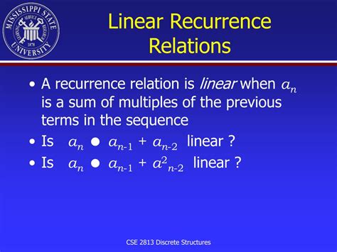ppt solving recurrence relations in discrete structures powerpoint