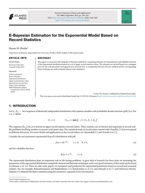 Pdf E Bayesian Estimation For The Exponential Model Based On Record