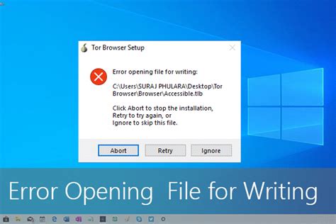 How To Fix “error Opening File For Writing” Windows 1087