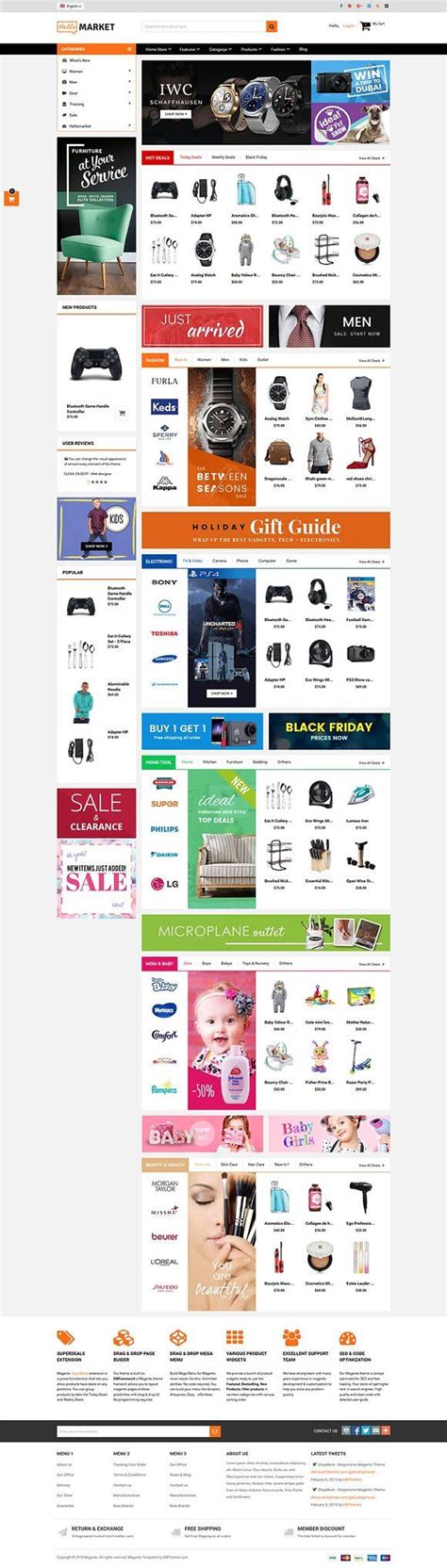 Marketplace Magento 1 And 2 Theme Magento Web Layout Design Web Themes