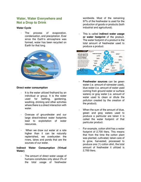 Env Sci Water Everywhere And Not A Drop To Drink Water Water