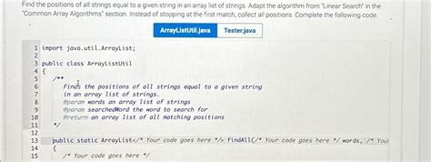 Solved Find The Positions Of All Strings Equal To A Given