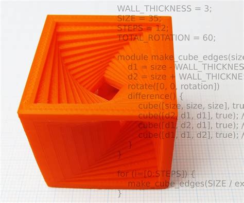 Openscad Tutorial Spiral Cube