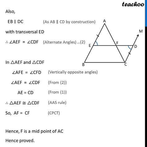 Theorem Inverse Of Mid Point Theorem Proof With Video Teacho