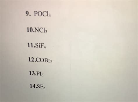 Solved Draw The Complete Lewis Structure For Each Of The