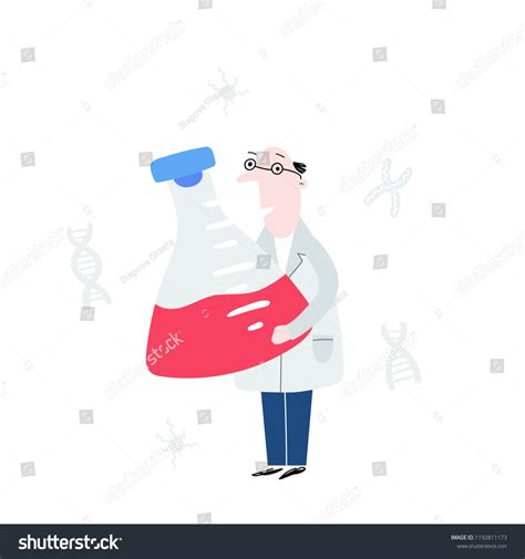 Scientist Exploring Dna Structure Hand Drawn เวกเตอรสตอก ปลอดคาลขสทธ 1192811173