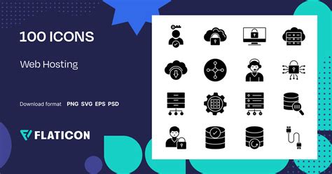 Pack De Iconos Web Hosting Glyph 100 Iconos Svg