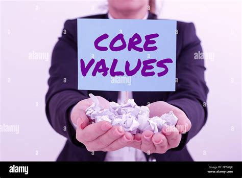 Sign Displaying Core Values Conceptual Photo Principles Which Guide