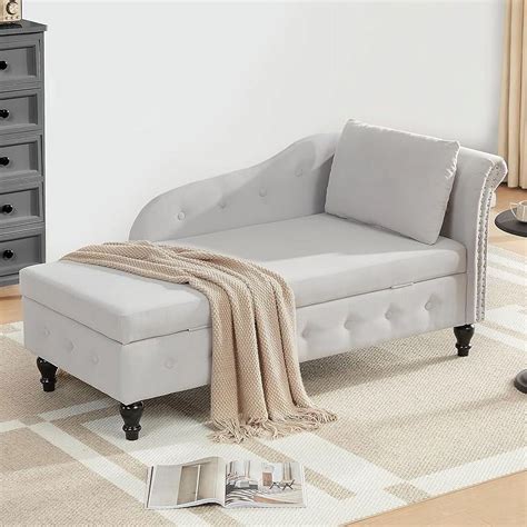 Chaise Lounge Indoor With Storage Upholstered Chaise Lounges Couch
