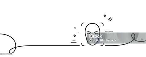 Face Detection Line Icon Head Recognition Sign Continuous Line With
