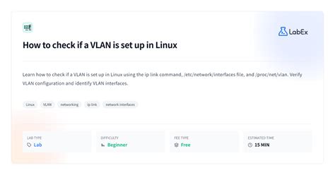 How To Check If A Vlan Is Set Up In Linux Labex